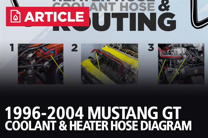 1996-2004 Mustang GT 4.6 Heater & Coolant Hose Routing Diagram